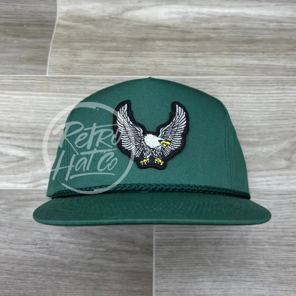 Screaming Eagle / Biker Patch on Green Classic Rope Hat
