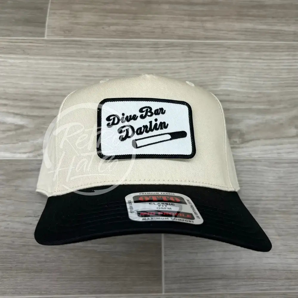 Dive Bar Darlin Patch on Natural/Black Retro Hat
