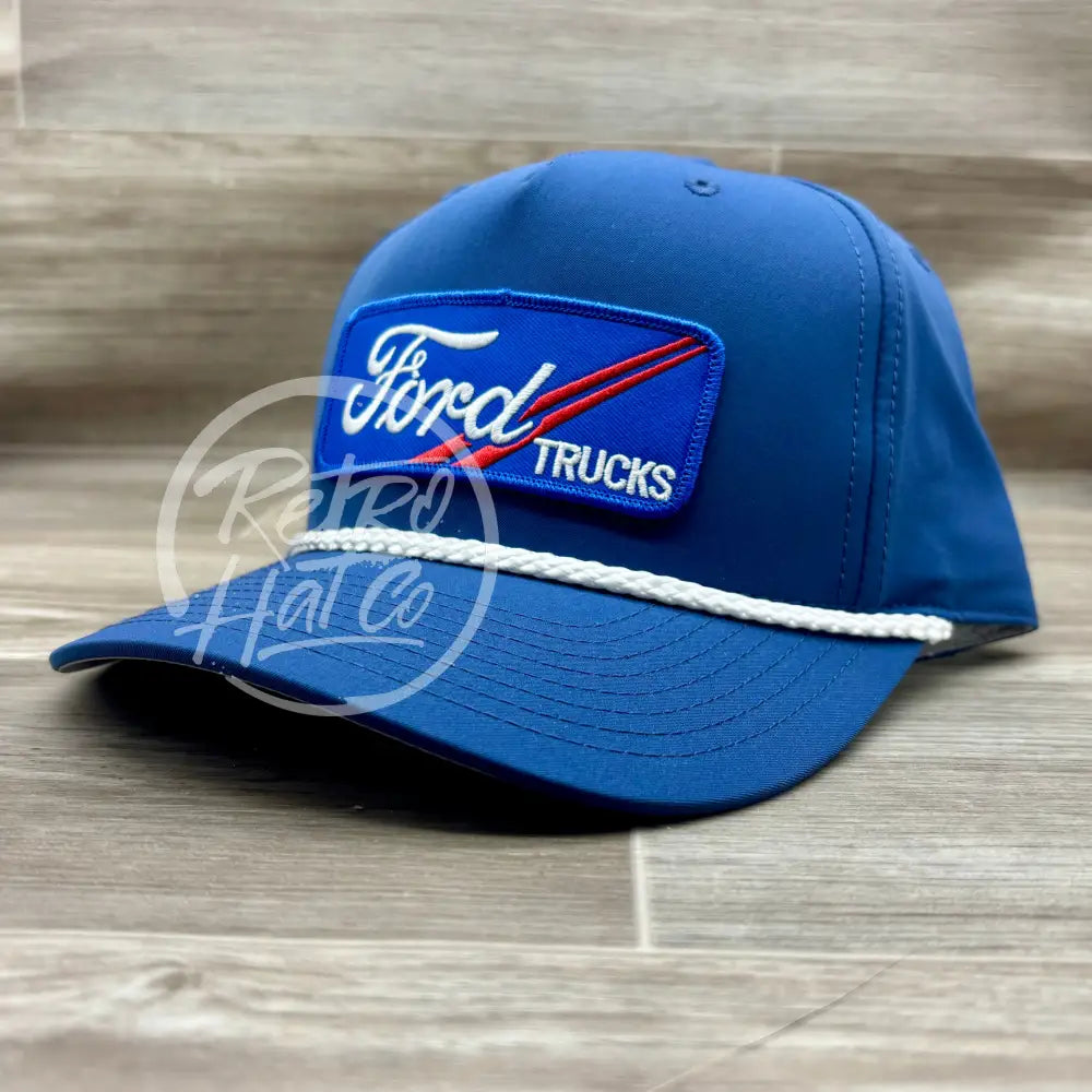 Ford Trucks Patch on Blue Poly Rope Hat