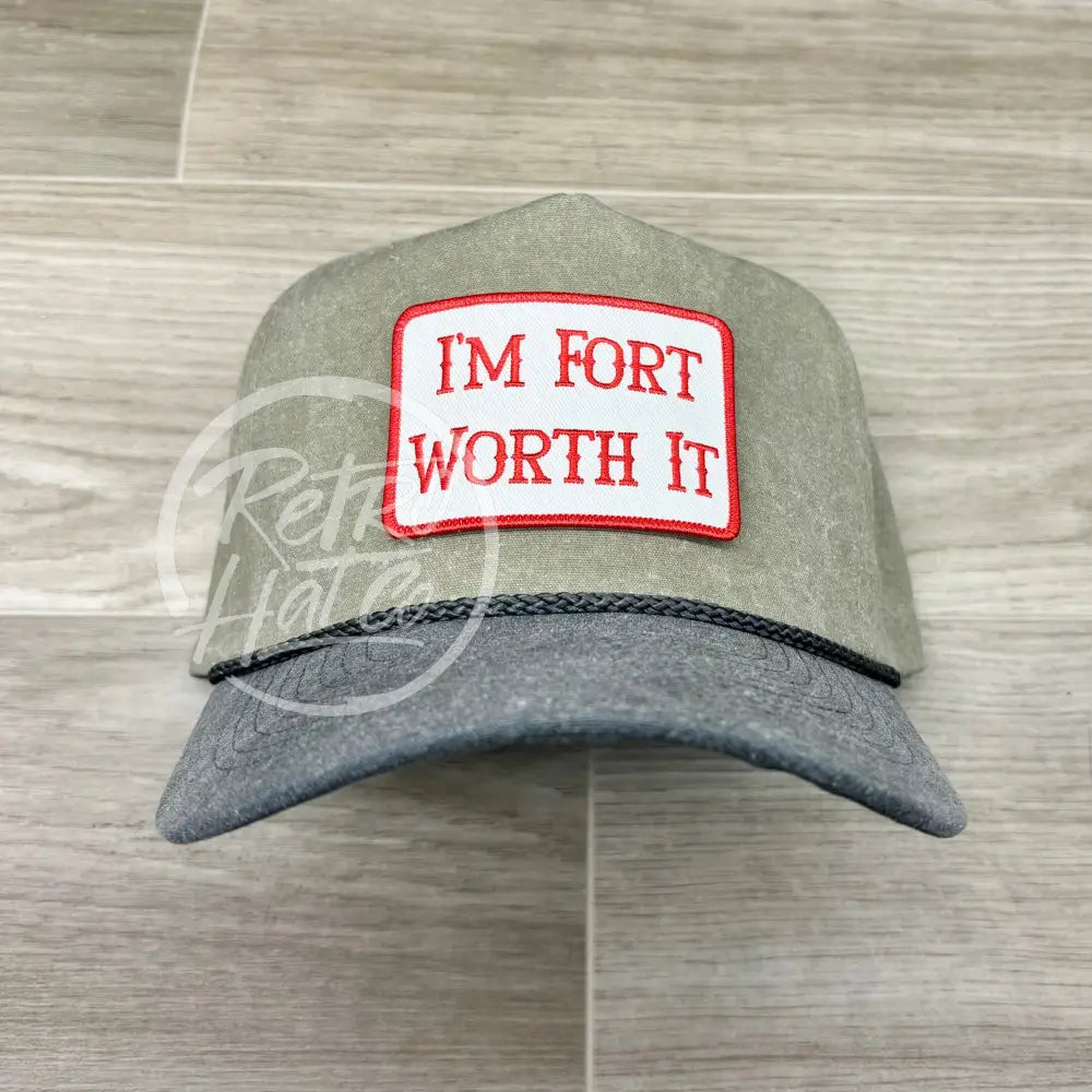 Fort Worth It Patch on Stonewashed Sand/Charcoal Retro Rope Hat
