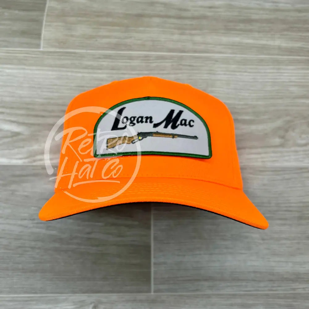 Logan Mac Rifle Patch on Hunters Orange Retro Hat