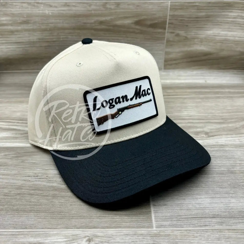 Logan Mac Rifle Patch on Natural/Black Retro Hat