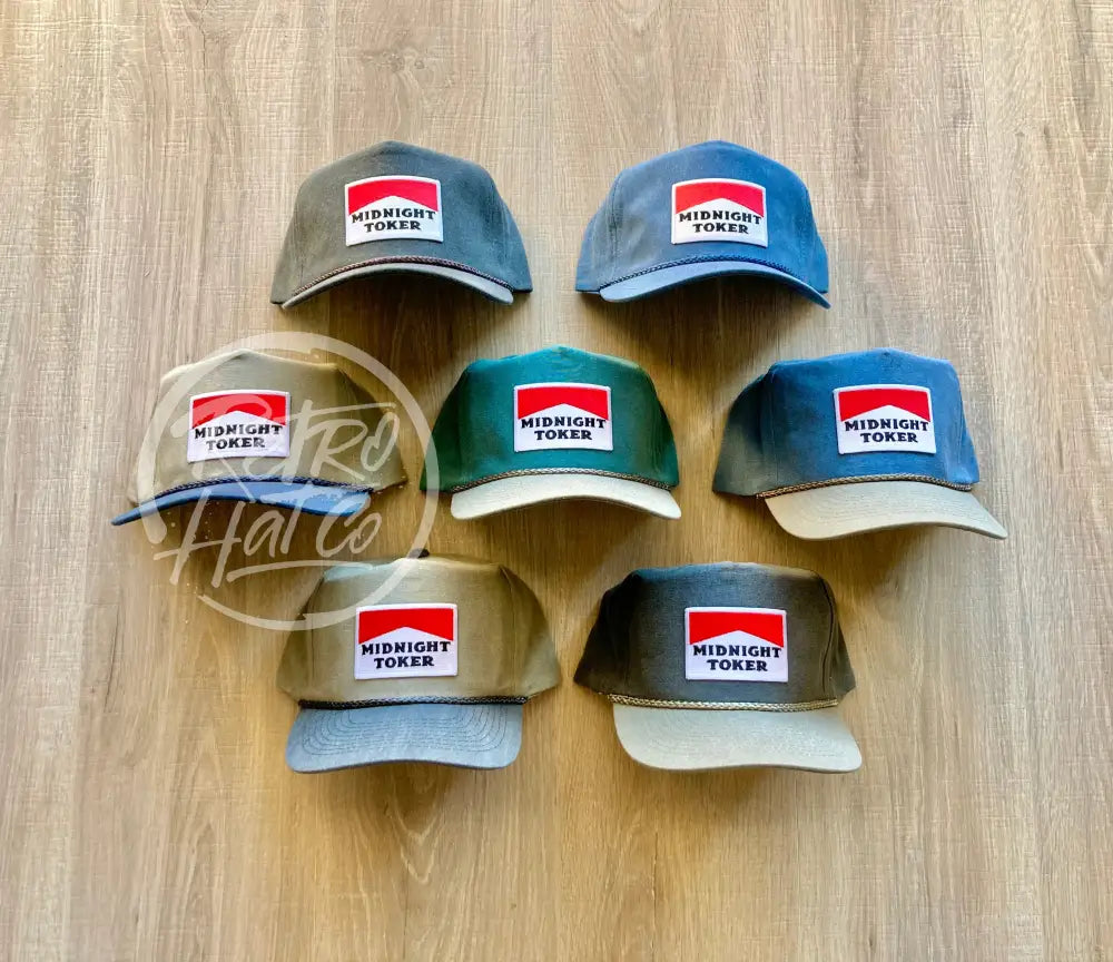 Midnight Toker Patch on 2-Tone Stonewashed Rope Hat
