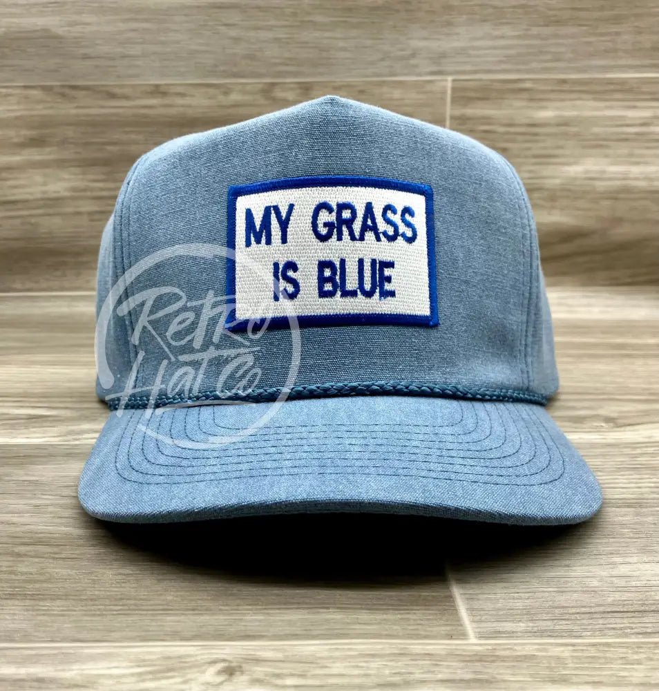 My Grass Is Blue on Stonewashed Retro Rope Hat
