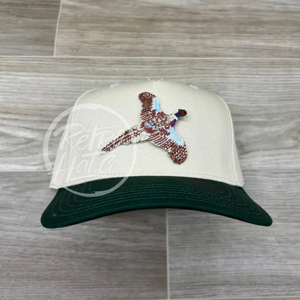 Pheasant Patch on Natural/Green Retro Hat