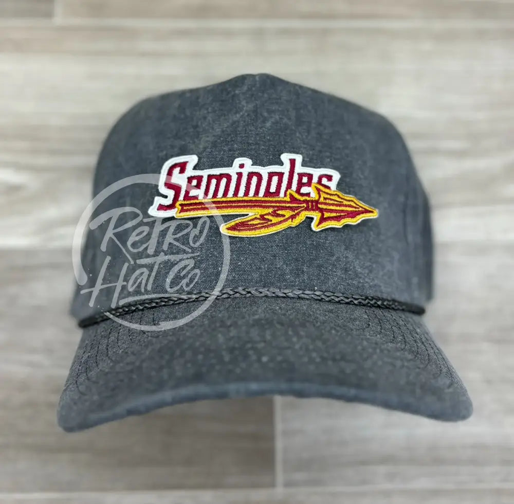 Retro Florida State / FSU Seminoles Patch on Stonewashed Charcoal Retr