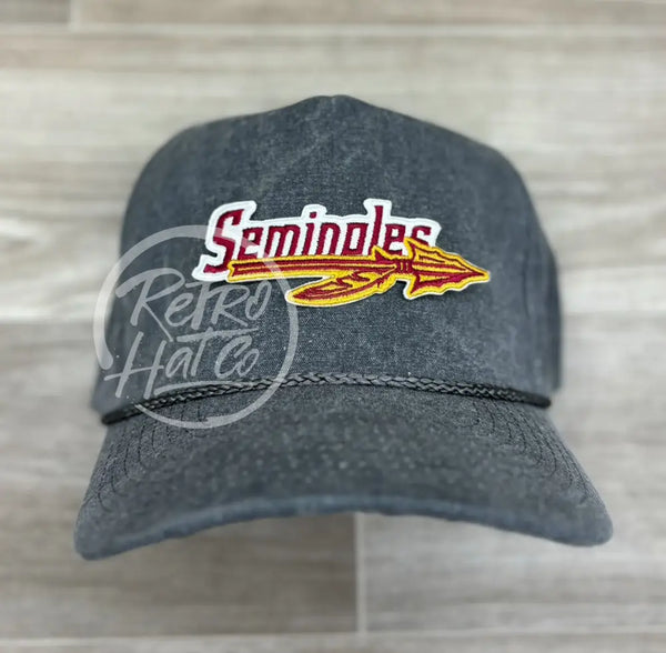 Retro Florida State / FSU Seminoles Patch on Stonewashed Charcoal Retr