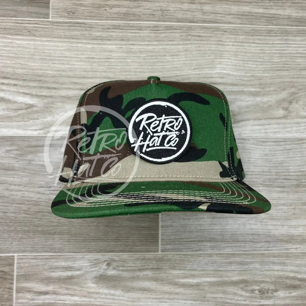 Retro Hat Co. Brand Patch on Retro Camo Hat