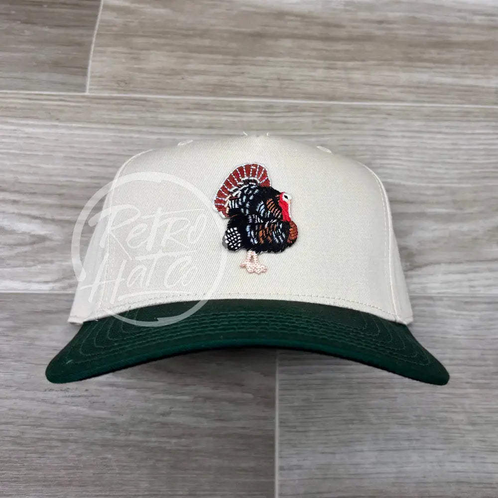 Turkey Patch on Natural/Green Retro Hat